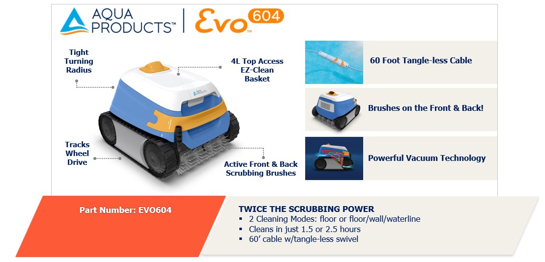 Aqua Products Evo 604 Robotic Pool Cleaner by Polaris