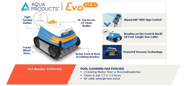 Aqua Products Evo 614iQ Robotic Pool Cleaner by Polaris